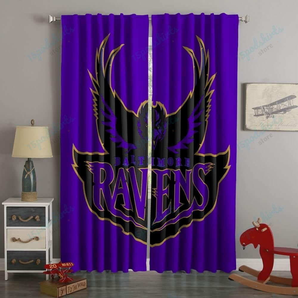 3D Printed Baltimore Ravens Style Custom Living Room Curtains ...