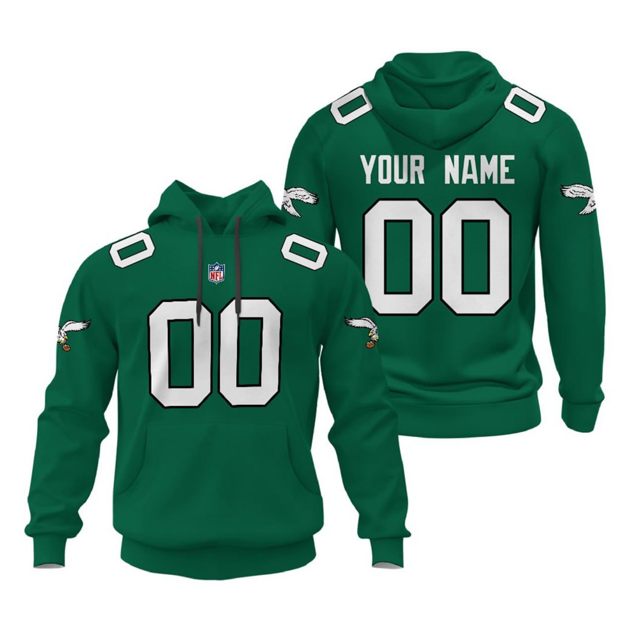 Philadelphia Eagles Kelly Green Hoodie Custom Jersey – All Stitched ... Philadelphia Eagles Kelly Green Hoodie Custom Jersey – All Stitched ...
