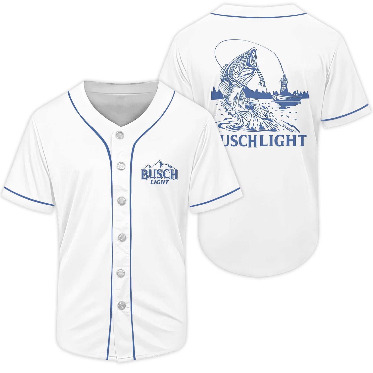 Busch Light Go Fishing Baseball Jersey – Merchcustom Shop