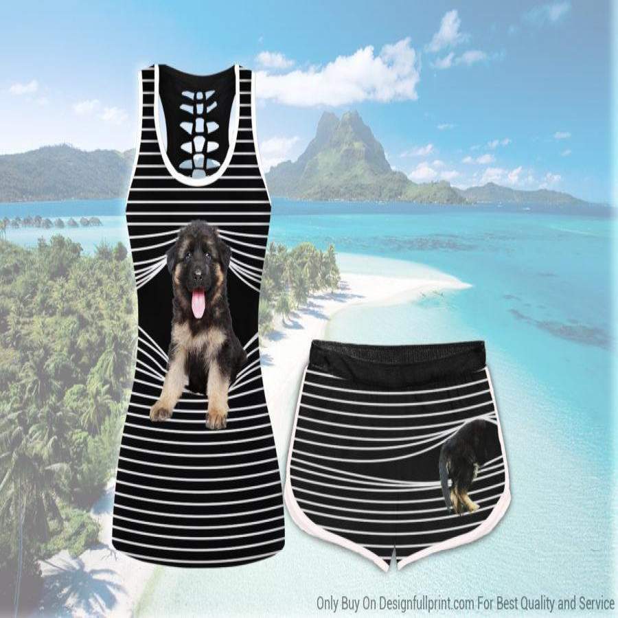 German Shepherd Stripped Tank And Shorts Set - Themarketfarmer