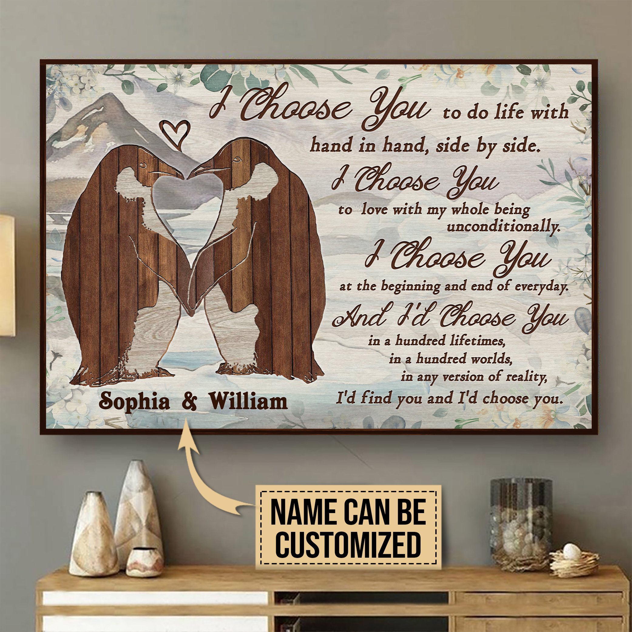 Personalized Penguin Pallet I Choose You Poster - Themarketfarmer
