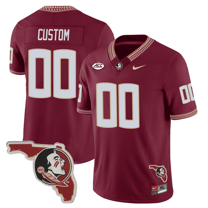 Seminoles Florida State Map Patch Vapor Limited Custom Jersey – All ...