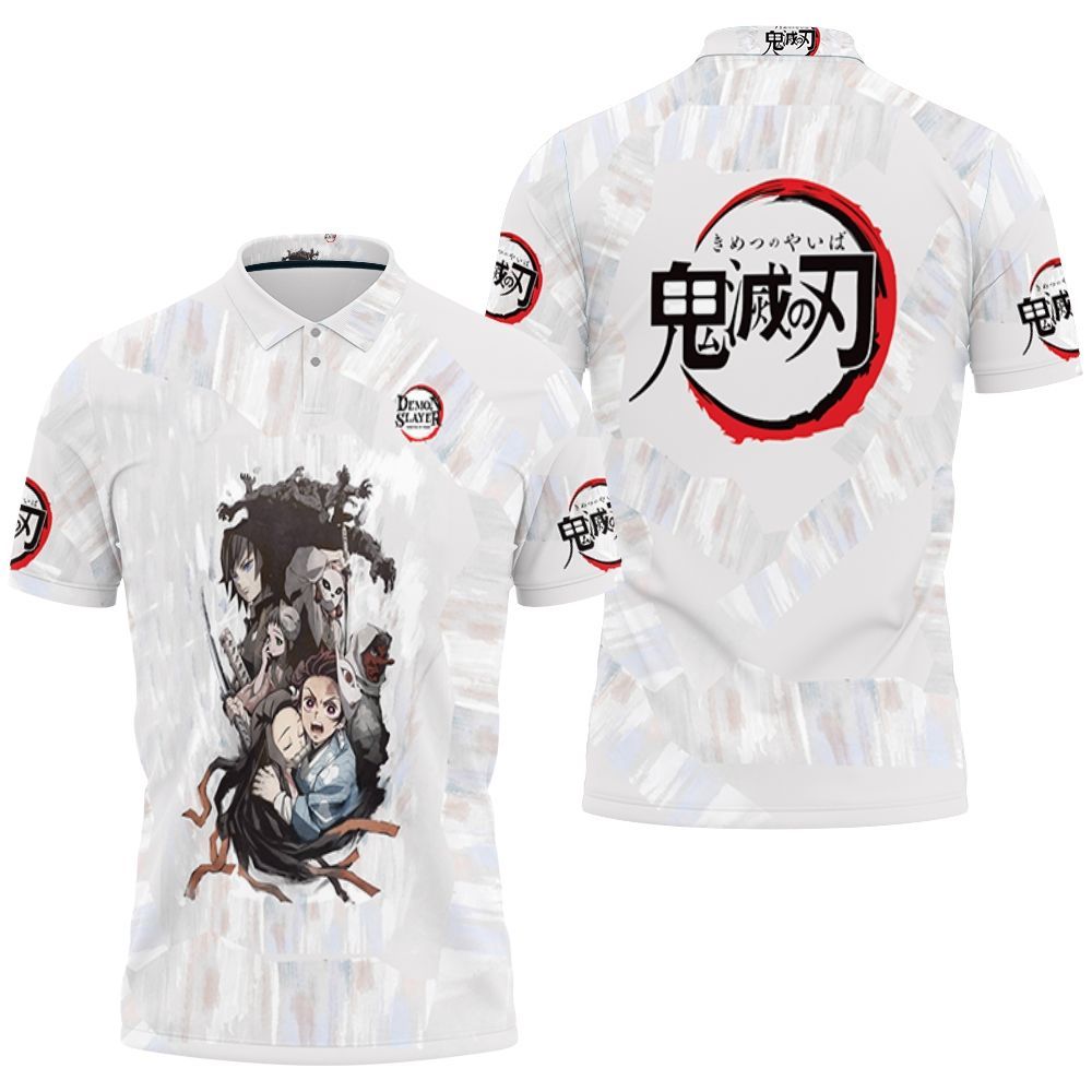 Kimetsu No Yaiba Anime Hashira And Demon Slayers Corps White Polo Shirt ...
