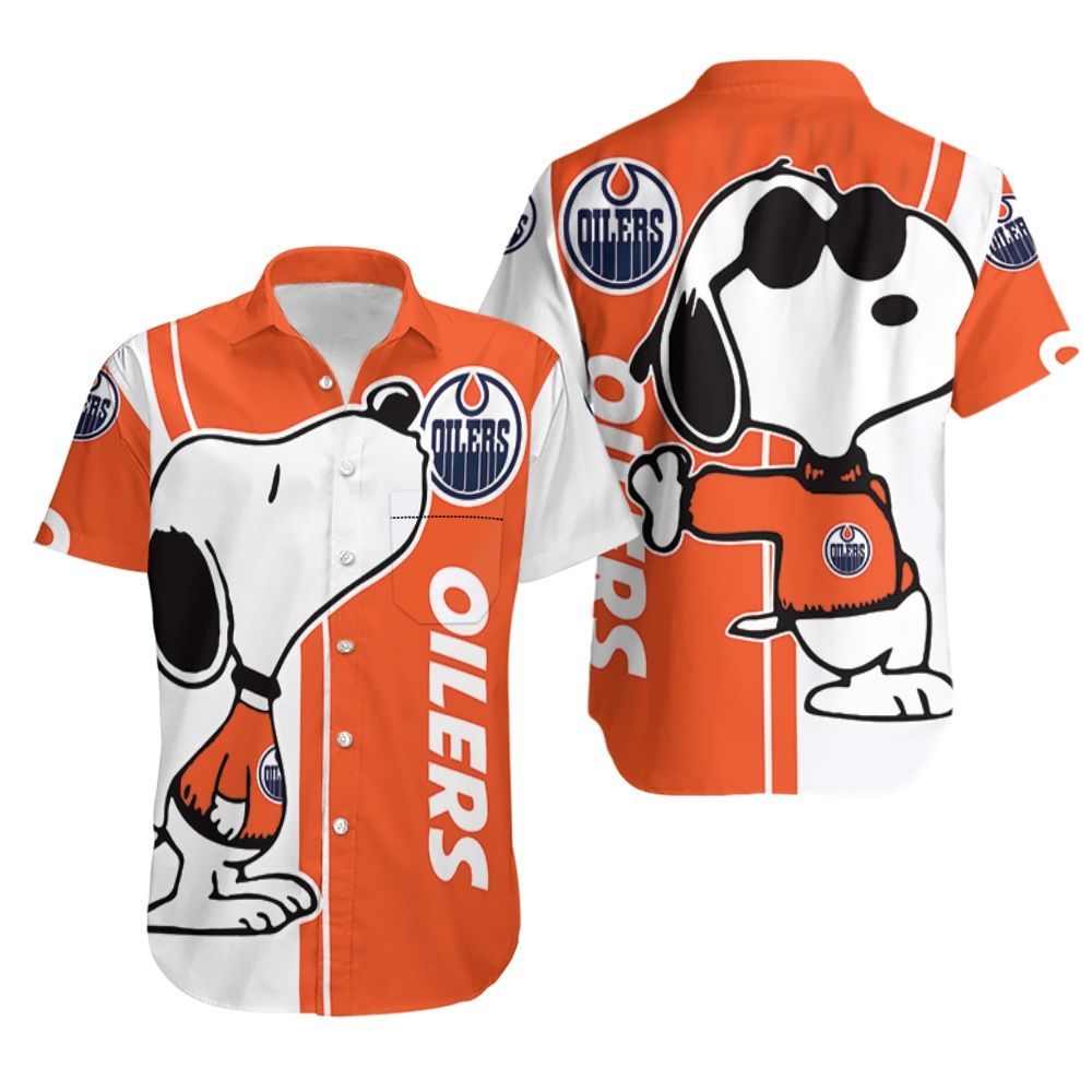 Edmonton Oilers Snoopy Lover 3D Printed Hawaiian Shirt - Themarketfarmer