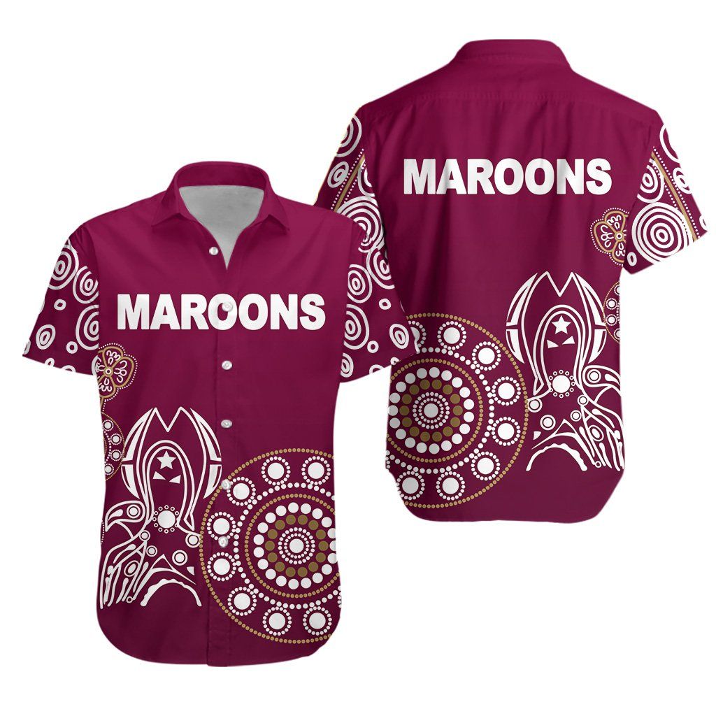 Queensland Hawaiian Shirt Maroons Simple Indigenous K8 - PoshmarkStore