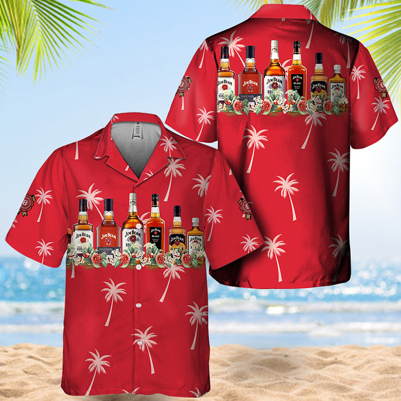 Jim Beam Tropical Liquor Paradise Hawaiian Shirt