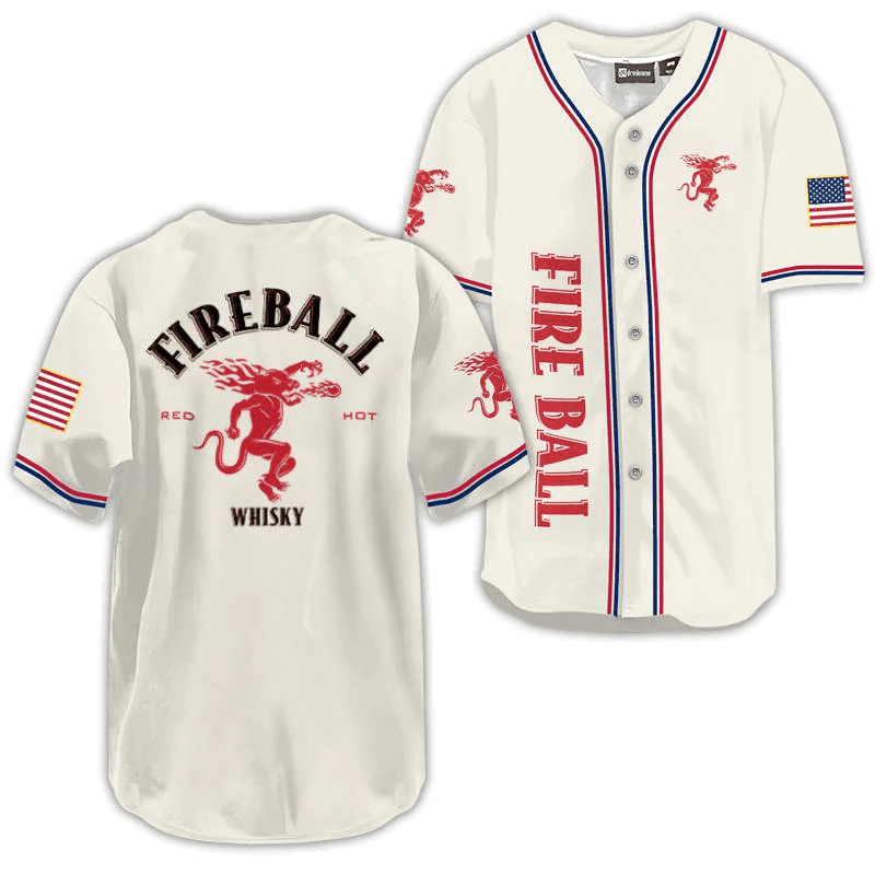 Fireball Usa Flag Baseball Jersey