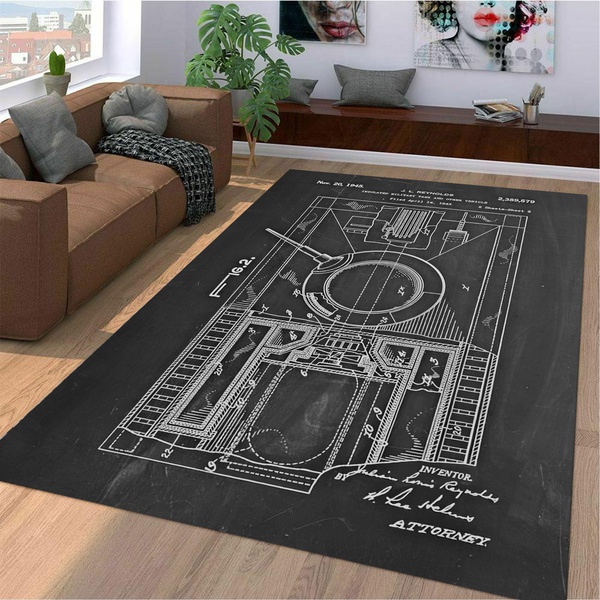 Insulated Military Tank Patent Blueprint Area Rug - Themarketfarmer