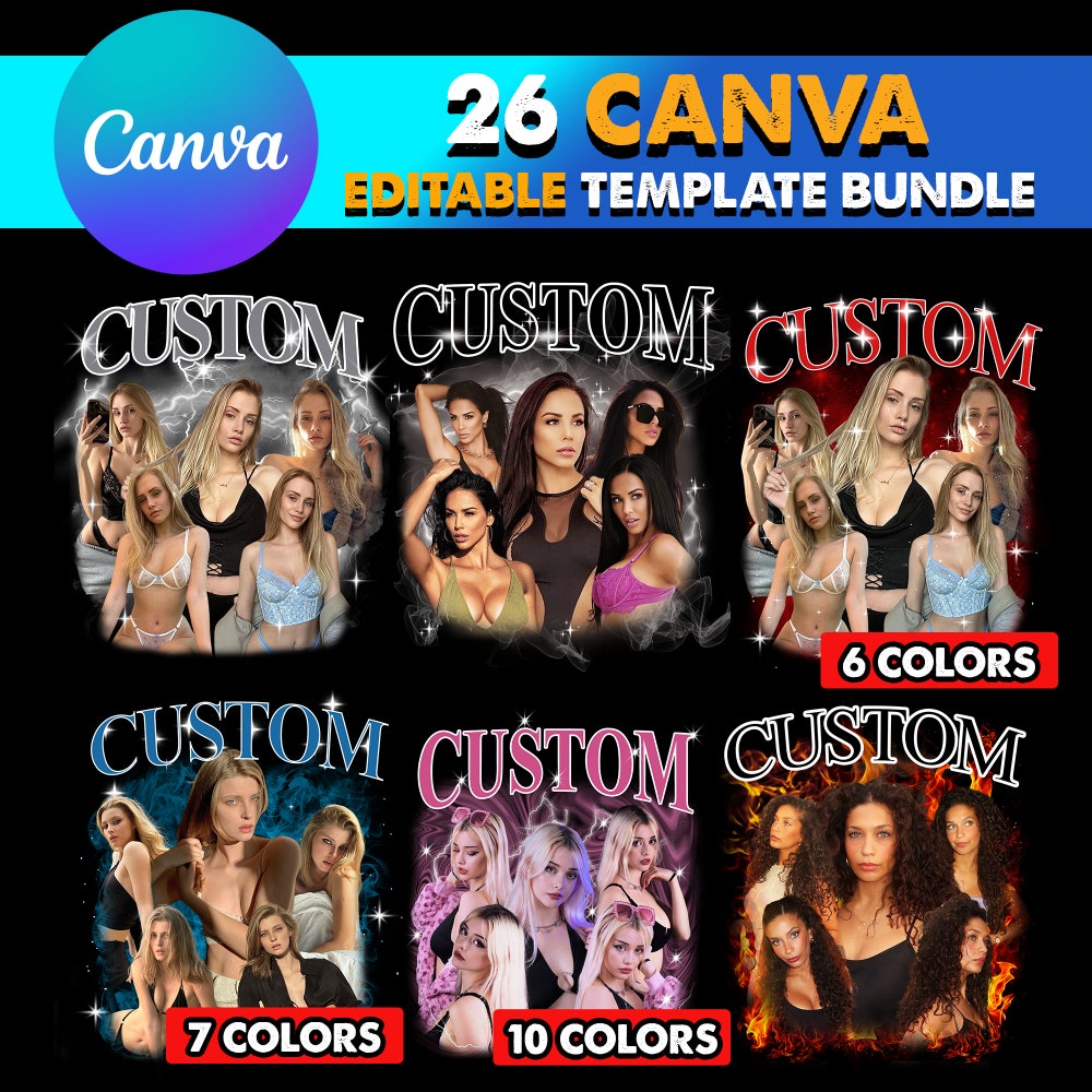 26 Bundle Pack Editable Canva Templates Bootleg Designs | Custom Rap ...