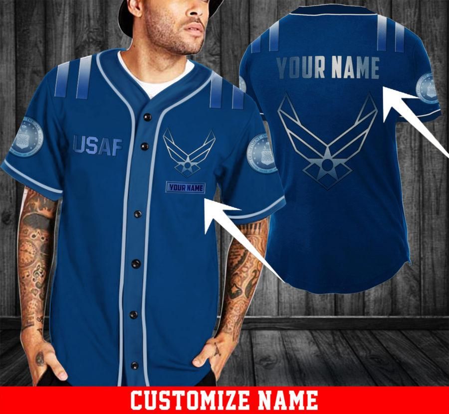 U.S AIRFORCE BASEBALL SHIRT CUSTOMZIED NAME - DCT - Themarketfarmer